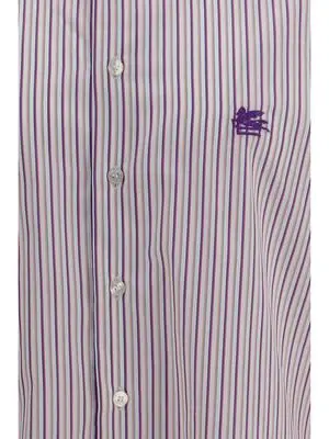 Etro Roma Striped Cotton Shirt With Pegaso Logo