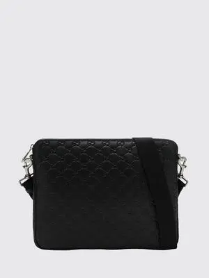 Gucci Gg Embossed Leather Shoulder Bag - Black