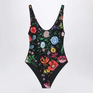 Gucci GUCCI Flora Print Sparkling Jersey Swimsuit Multicolor