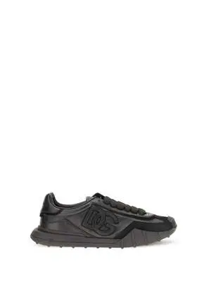 Dolce & Gabbana Athletic Fabric And Leather Sneakers - Black
