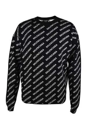 Balenciaga Monogram Print Sweater - Black