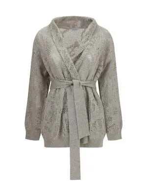 Brunello Cucinelli Cotton & Linen Blend Cardigan - Cream