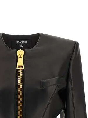 Balmain Leather Basque Jacket