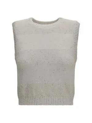 Brunello Cucinelli Knit And Sequin Vest - Multicolor