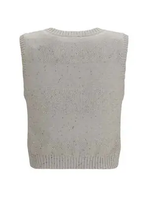 Brunello Cucinelli Knit And Sequin Vest