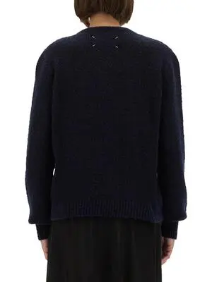 MAISON MARGIELA Crewneck Knit Top - Blue