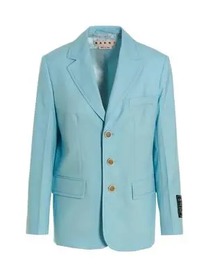 Marni Single-breasted Blazer Jacket - Blue