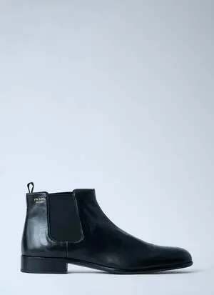Prada Leather Chelsea Boots - Black