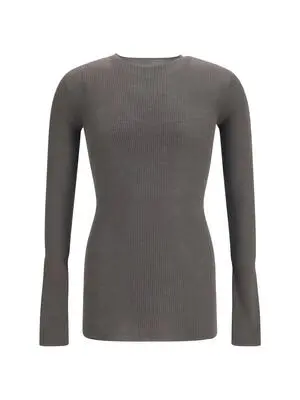 Rick Owens Slim Ribbed Long-sleeve Sweater - Gray