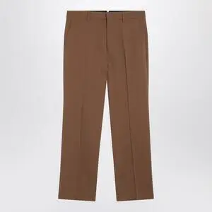 AMI Paris Hazelnut Wool Trousers - Brown