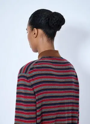 Prada Striped Polo Sweater - Red