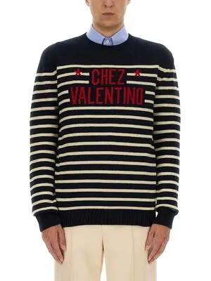 Valentino Garavani Chez Valentine Wool Sweater - Blue