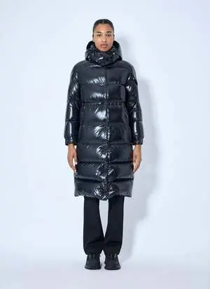 Moncler Cavettaz Hooded Long Down Jacket - Black