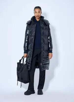 Moncler Cavettaz Hooded Long Down Jacket - Black