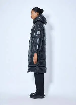 Moncler Cavettaz Hooded Long Down Jacket - Black