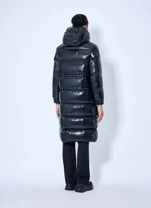 Moncler Cavettaz Hooded Long Down Jacket - Black