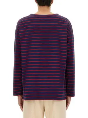 Valentino Garavani Long Sleeve T-shirt With Chez Print - Blue