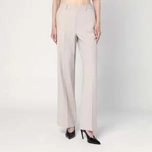 Victoria Beckham Pumice-coloured Trousers In Wool Blend - Gray