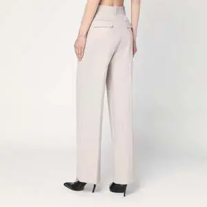 Victoria Beckham Wool Blend Trousers - Gray