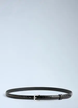 TOTEME Croco-embossed Patent Leather Belt - Black