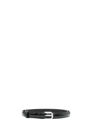 TOTEME Croco-embossed Leather Belt - Black