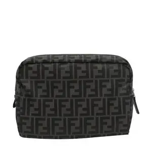 Fendi Medium Ff Logo Beauty Case - Brown