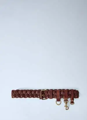 Miu Miu Woven Leather Belt - Brown