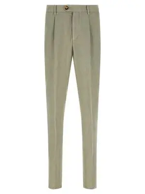 Brunello Cucinelli Brunello Cucinelli Men Linen Gabardine Trousers Green