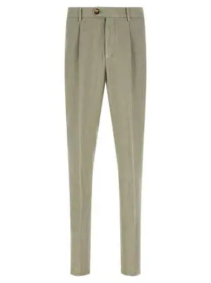 Brunello Cucinelli Linen Gabardine Trousers - Green