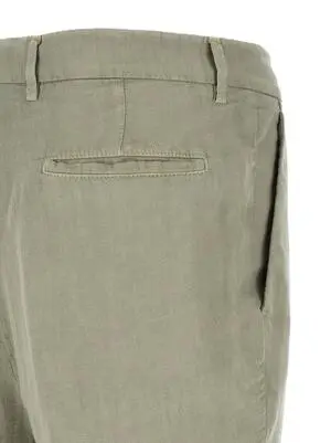 Brunello Cucinelli Linen Gabardine Trousers - Green