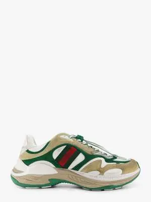 Gucci Suede Sneakers With Side Web Detail - Multicolor