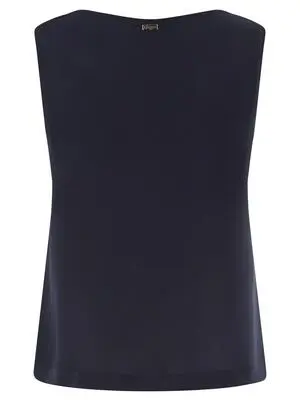 Herno V-neck Cady Sleeveless Top - Blue