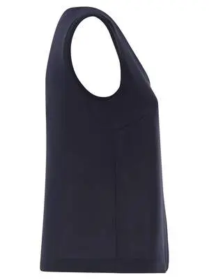 Herno V-neck Cady Sleeveless Top - Blue