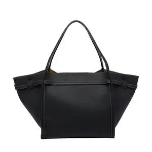 TOD'S Medium Leather Shopping Bag With T Timeless Logo