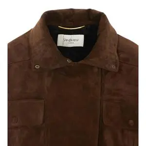 Saint Laurent Crosta Leather Vintage Bomber - Brown