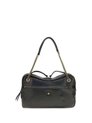 VIVIENNE WESTWOOD Textured Leather Shoulder Bag - Black