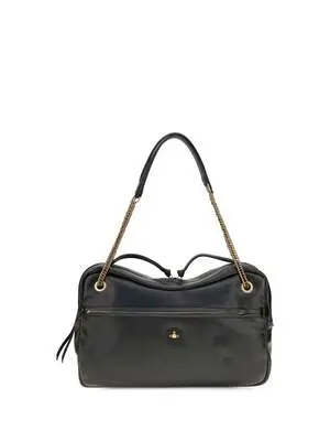 VIVIENNE WESTWOOD Textured Leather Shoulder Bag - Black