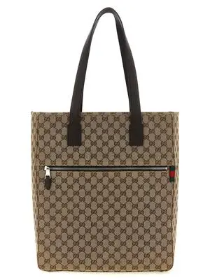 Gucci Gg Monogram Shoulder Bag - Brown