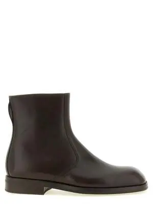 LEMAIRE Zip Ankle Boots - Brown