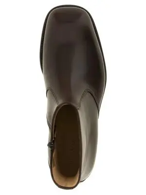 LEMAIRE Leather Ankle Boots - Brown