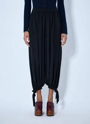 Chloé Fluid Pleated Pants In Crêpe De Chine - Black