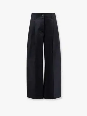 TOTEME Relaxed Cotton Trousers - Black