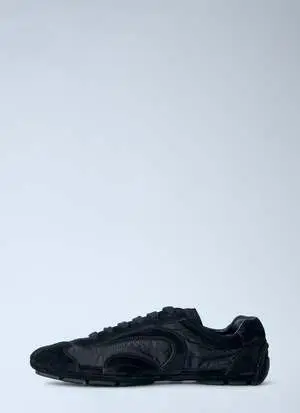 Prada Mesh And Leather Sneakers - Black