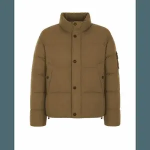 Stone Island Logo Garment Dyed Padded Bomber - Green