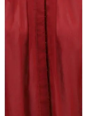 FORTE_FORTE Pleated High-neck Blouse - Red