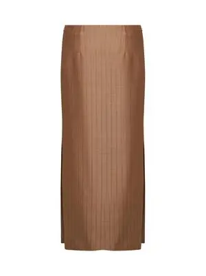 Etro Striped Wool Jacquard Straight Midi Skirt - Multicolor