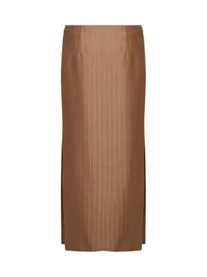 Etro Striped Wool Jacquard Straight Midi Skirt
