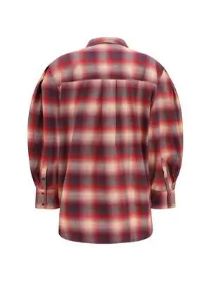 GANNI Cotton Flannel Check Shirt