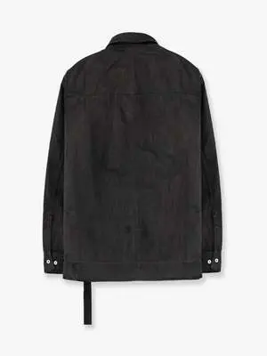 Rick Owens Waxed Denim Jacket - Black