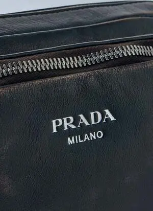Prada Distressed Nappa Leather Shoulder Bag